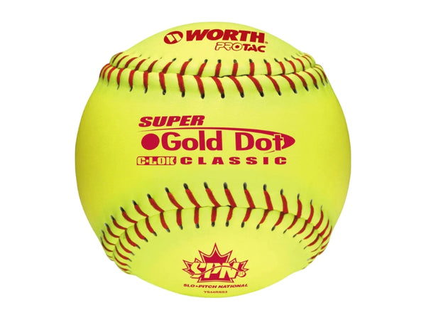 Worth Super Gold Dot 12" Softball (per dozen)